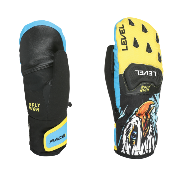 Moufle Race JR Jaune Bleu - LEVEL | Ski Clinic